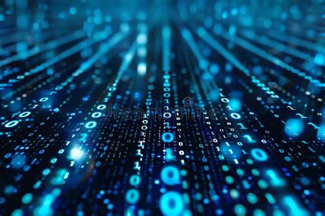 Digital Background Featuring Blue Binary Code And Numbers Dark Theme Perfect For Techthemed