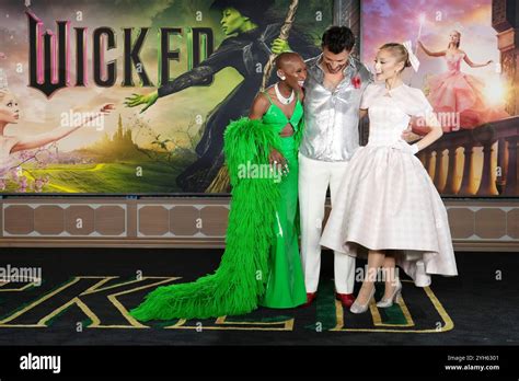 Cynthia Erivo From Left Jonathan Bailey And Ariana Grande Arrive At