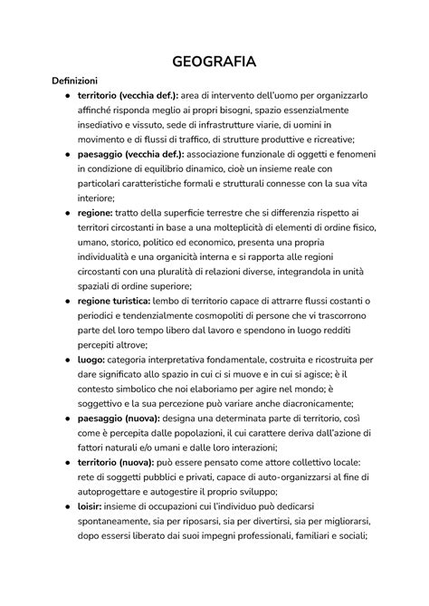 Geografia Appunti Integrati Con Slide Fornite Dalle Profsse Mariotti