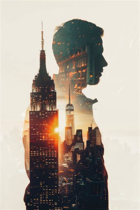 Double Exposure Portrait Man Stock Illustrations 881 Double Exposure Portrait Man Stock