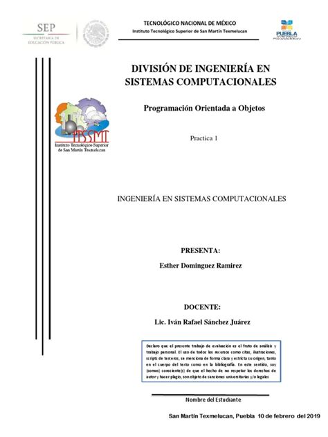 Practica 1 Poo Pdf Objeto Informática Programación