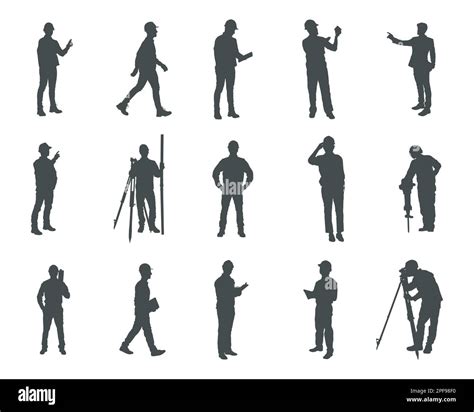 Engineer Silhouettes Engineer Silhouette Set Stock Vector Image Art