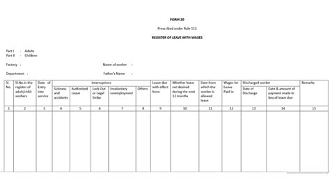 Central Register Of Leave With Wages
