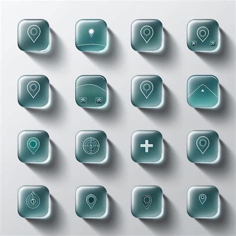 Realistic Set Of Glassmorphism Ui Icons For Website Or Mobile App Vector Illustartion Of