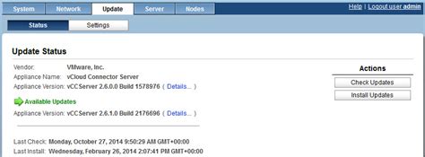 VMware VCloud Connector Server Upgrade VStrong Info