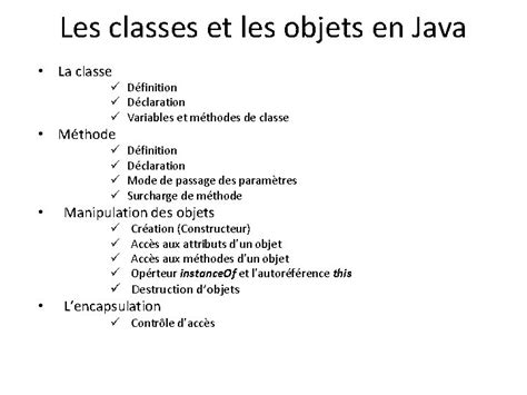 sommaire introduction concepts de la poo objet classe