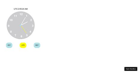 React Timezone Analog Clock Codesandbox