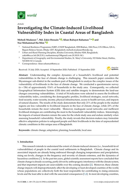 Pdf Investigating The Climate Induced Livelihood Vulnerability Index In Coastal Areas Of