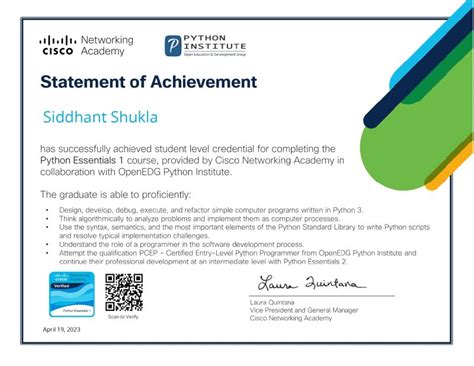 Siddhant Shukla On Linkedin I Have Successfully Completed Python