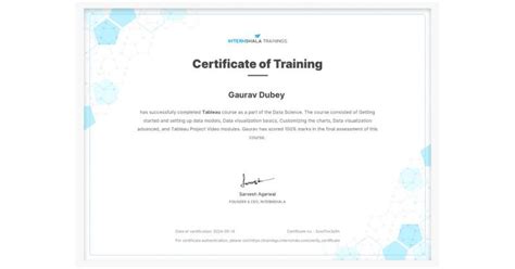 Gaurav Dubey On Linkedin Successfully Completed The Tableau Training From Internshala Trainings