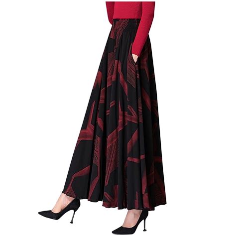 Dianli Skirts For Women Geometric Print Maxi Summer Skirt Bohemian
