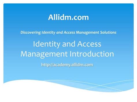 Identity And Access Management Pptx Internet Computing