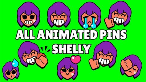 Shelly Pins Animated Brawl Stars Green Screen Youtube