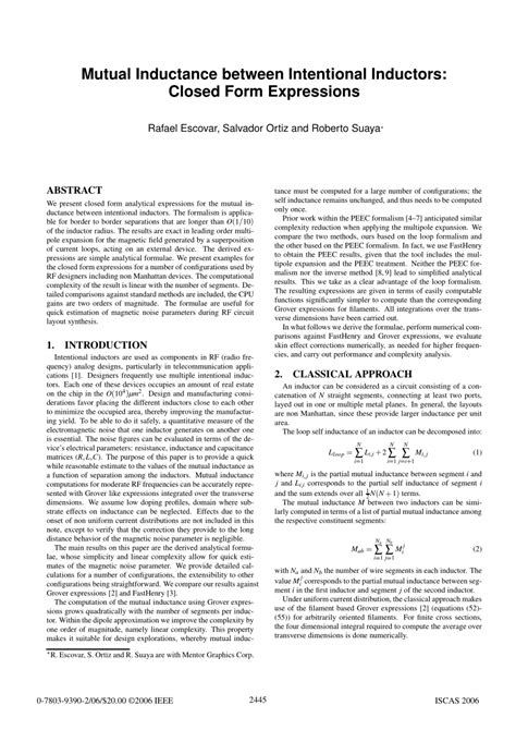 Pdf Mutual Inductance Between Intentional Inductors Closed Form Expressions