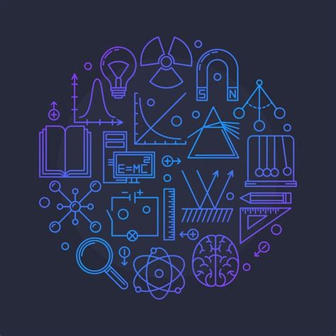 Premium Vector Physics Vector Concept Round Colored Modern