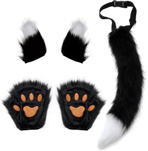 Juego De Orejas De Zorro De Lobo Colas Y Patas Peludas Jue Envío Gratis