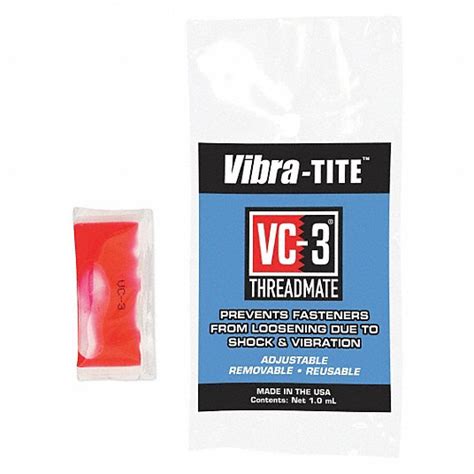 Vibra Tite Vc 3 Red Reusable Threadlocker 49cf01 21302 Grainger
