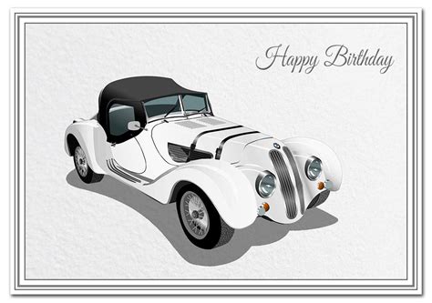 Car Birthday Card Unique 1938 Bmw 328 Roadster Premium Quality