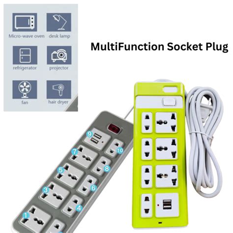 Heavy Duty Extension Cord With Multiple MultiFunction Socket High Power