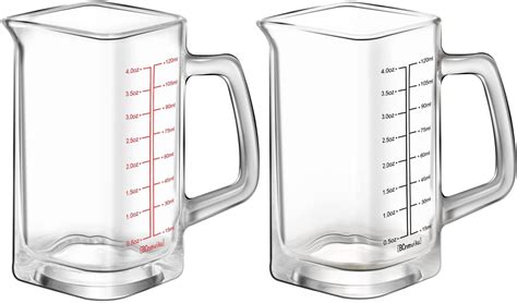 Ncnnwovf 4 Ounce120ml Square Measuring Cup Shot Glasses