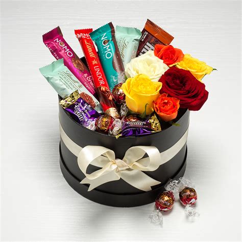 Hat T Box Flowers And Luxury Chocolate