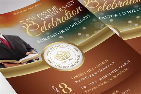 Pastor Anniversary Flyer Template For Canva Behance