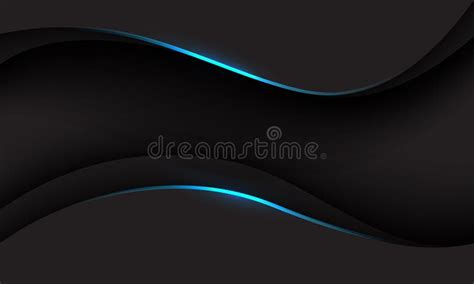Abstract Blue Light Line Curve Power On Black Shadow Background Vector
