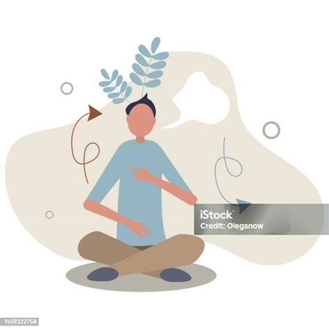평온을 위한 건강한 마음챙김 연습으로 공기를 마시십시오 내면의 에너지 집중과 스트레스 조절을 위해 호흡하기 쉬운 명상 입김에