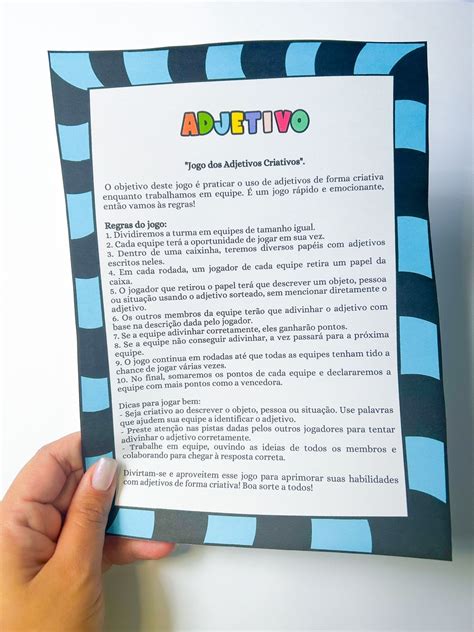 Adjetivo Explicação jogo Loja Português Encantado