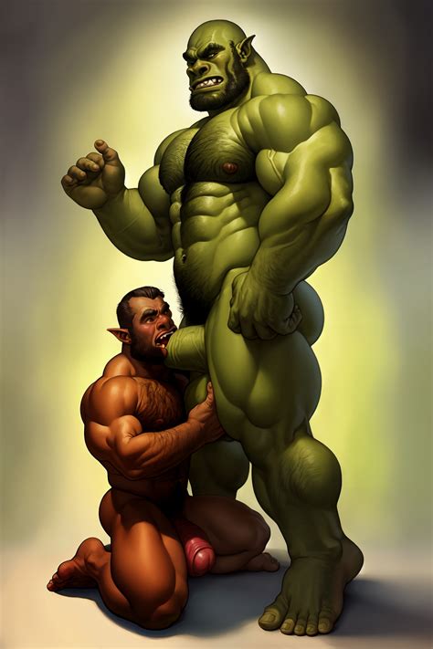 Rule 34 Ai Generated Blowjob Dnd Huge Balls Huge Cock Male Only Muscular Male Orc Orc Male