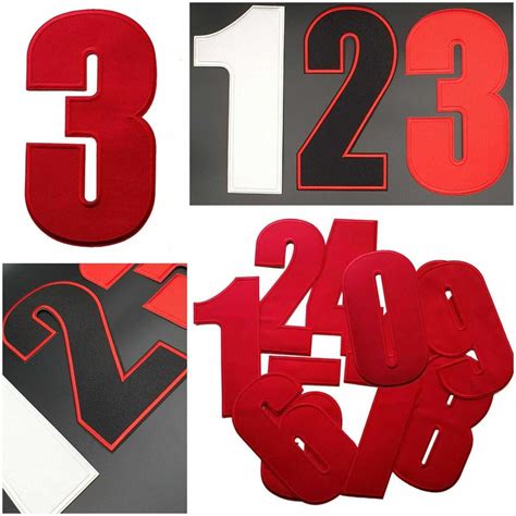 22cm Extra Large Number Patch Patches Iron On Sew Alphabet Embroidery