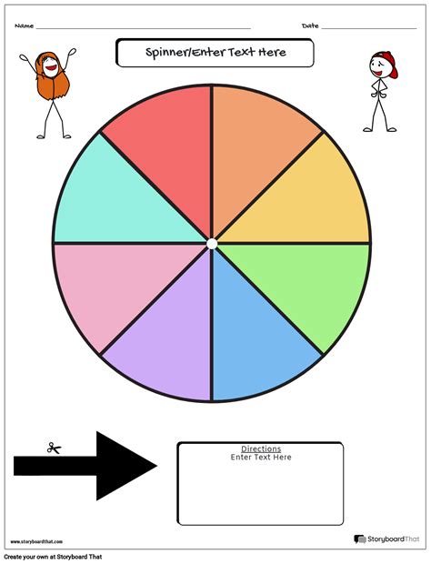 Feuille De Travail Du Jeu Spinner 4 Storyboard