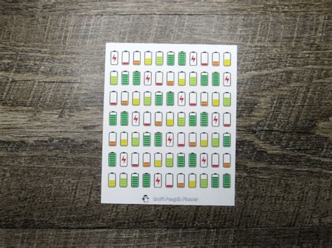 Battery Level Stickers Craft Penguin Planner
