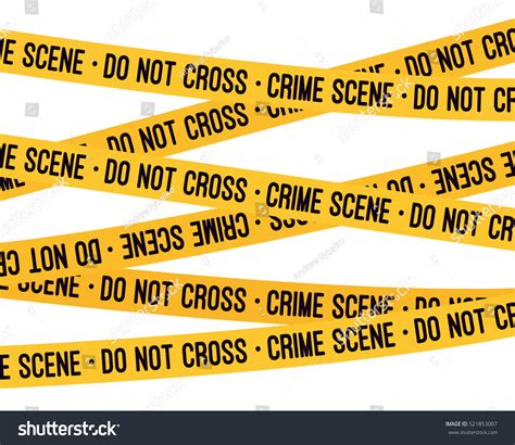 Crime Scene Yellow Tape Police Line Stock Vector 521853007 Shutterstock