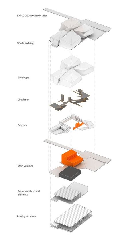 Exploded Axonometric Example Diagram Architecture Architecture Drawing Cultural Architecture