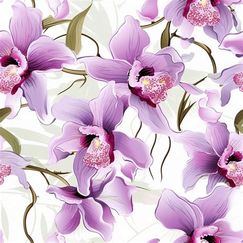 Premium Ai Image Abstract Orchid Pattern