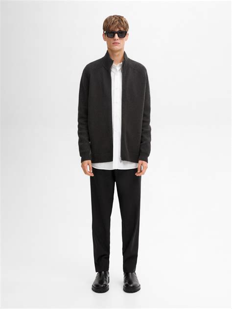 Woollen Turtleneck Cardigan · Ნაცრისფერი Მუქი Ლურჯი · Sweaters And