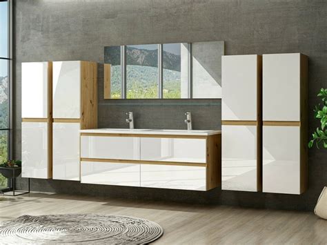 Homeline Badmöbel Set Doppelwaschtisch Leonard New D 4 Xh