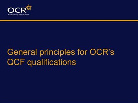 Ppt General Principles For Ocrs Qcf Qualifications Powerpoint Presentation Id5141861