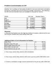 Highlowvc Spring Xlsx Problem Cost Estimation Cvp Etazeta Inc