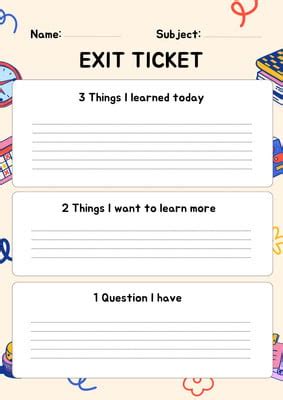 Free Printable Exit Ticket Templates You Can Customize Canva