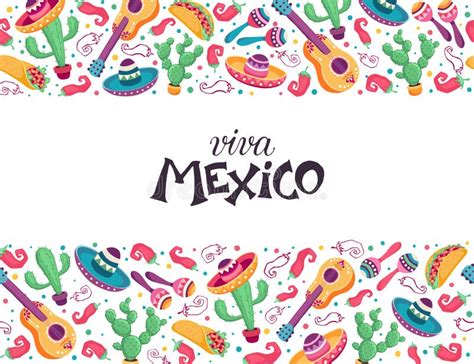 Cartaz de Viva M xico ilustração do vetor Ilustração de cacto 145835749
