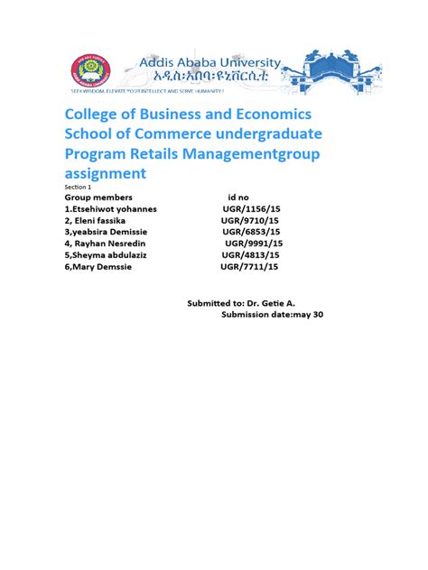 Retail Assignment 2 Pdf Retail Supermarket