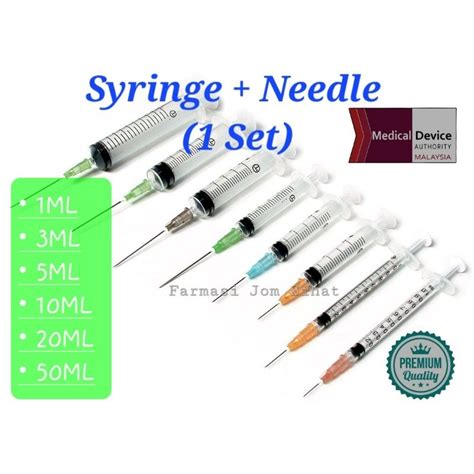 Syringe With Needle 1 Set Picagari Jarum Sterile Shopee Malaysia