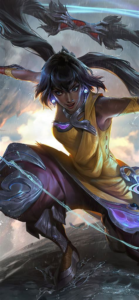 League Of Legends Champion Nilah Splash Art Iphone Wallpapers Free Download