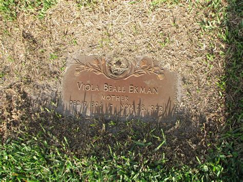 Viola Anne Beall Ekman 1898 1992 Memorial Find A Grave