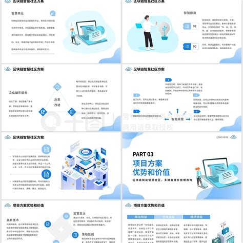 智慧社区ppt模板区块链智慧社区解决方案模板免费下载pptx格式编号44445310 千图网