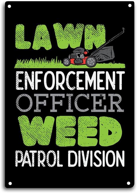 Mogged Lawn Mower Tin Sign Lawn Enforcement Officer Weed