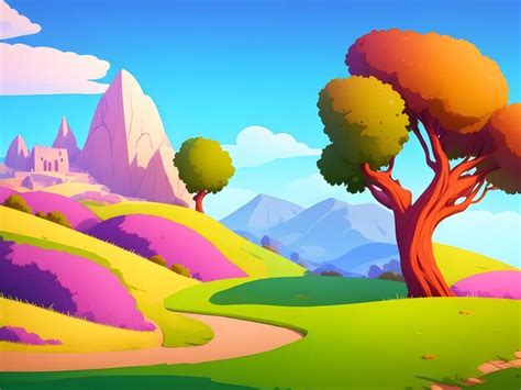Premium Ai Image 2d Style Cartoon Hill Only Hill On The White
