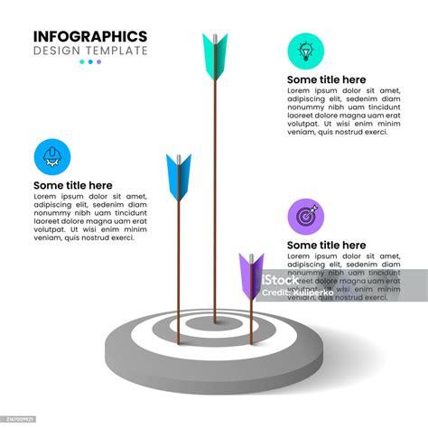 인포그래픽 템플릿 3개의 화살표와 아이콘이 있는 다트판 0명에 대한 스톡 벡터 아트 및 기타 이미지 0명 개념 경쟁 Istock